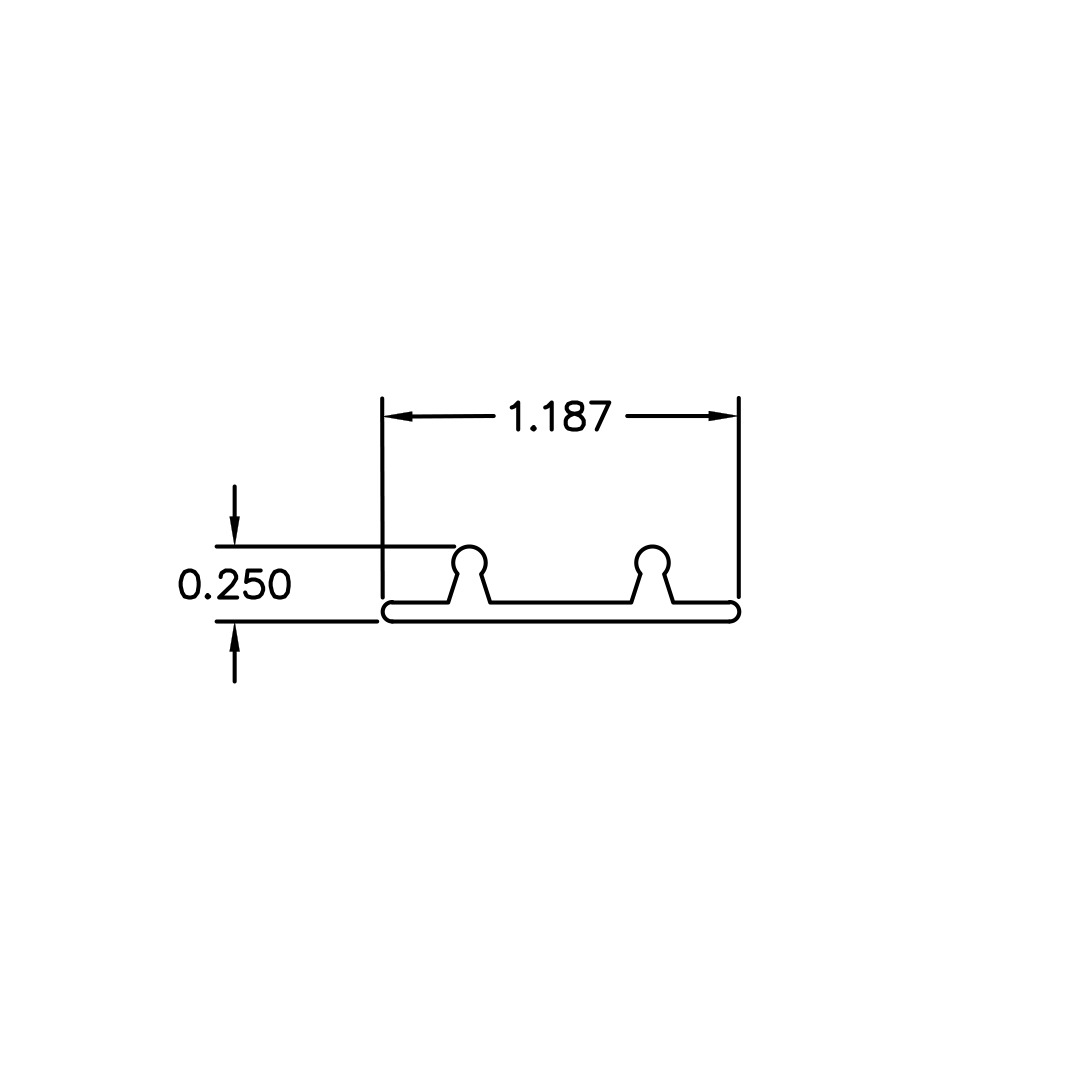 Slide Track - Economy - Lower Track Base: 1-3/16" Width x 1/4" Height x ...