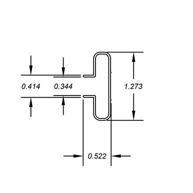 Slatwall - Slatwall Insert (Rounded): 1/2" Width x 1-9/32" Height x 1/ ...