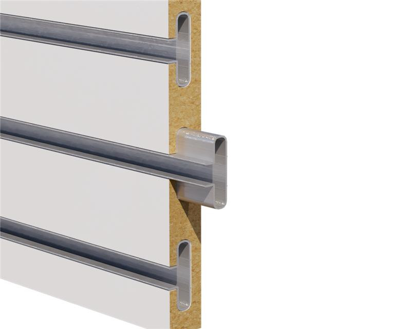 Slatwall - Slatwall Insert (Rounded): 1/2" Width x 1-9/32" Height x 1/ ...