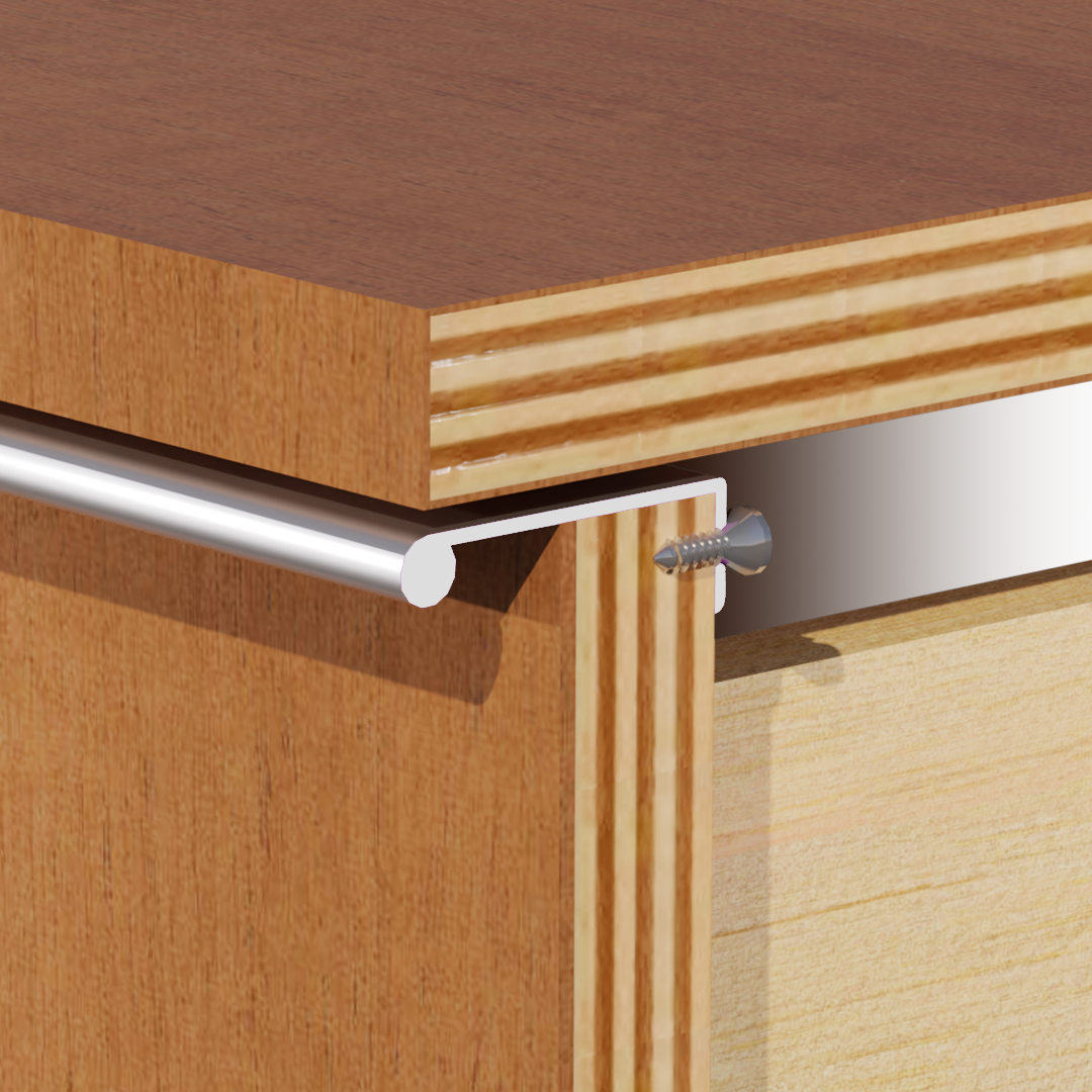 Pull Handle - Angled Bulb Flat Tab (1.5" Tab) - Fits 3/4" - 6063-T5 ...