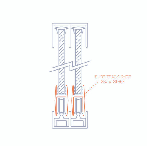 Slide Track - Economy - Shoe: 7/16" Width x 1: Height x 1/16" Thickness ...