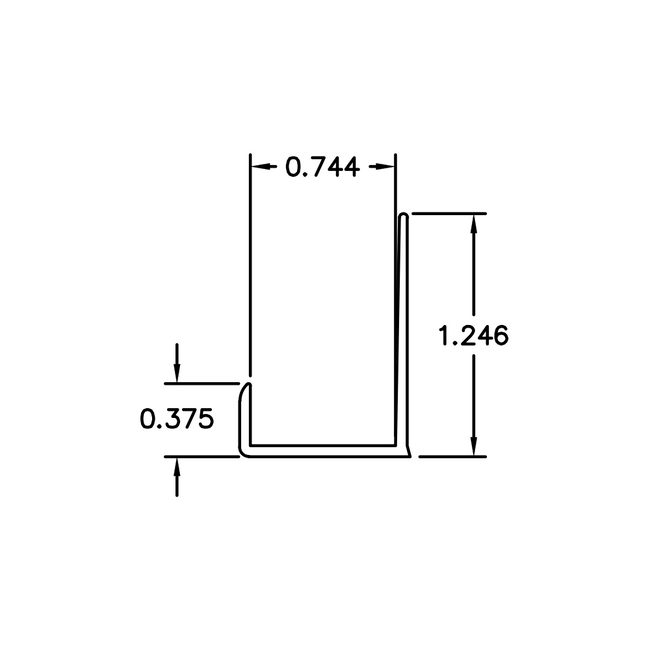 Buy J-Cap Edge Trim - Fits 3/4" , 3/8" Reveal Online – Orange Aluminum