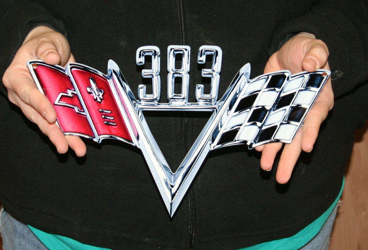 Chevrolet 383 V-Flag Emblem Steel Sign