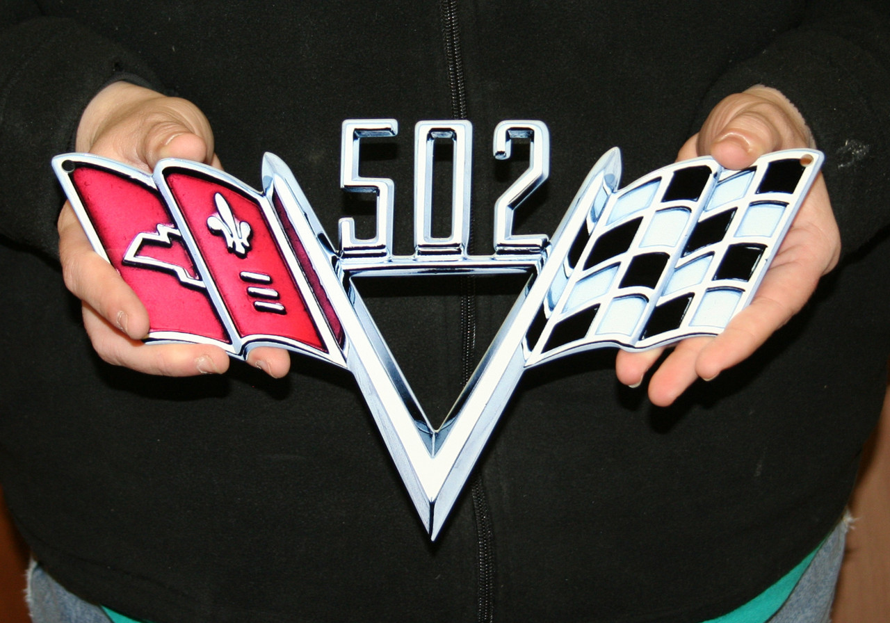 Chevrolet 502 V-Flag Emblem Steel Sign