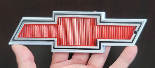Chevy Red Bowtie Emblem Flat Steel Sign