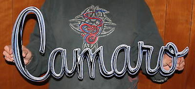 Chevy Camaro Script Steel Sign