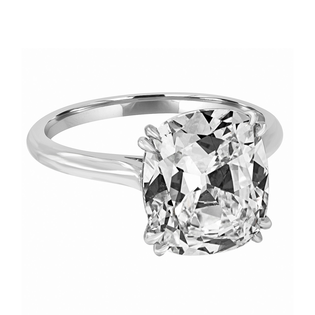 Solitaire Cushion Brilliant Engagement Ring | Cushion Solitaire ...