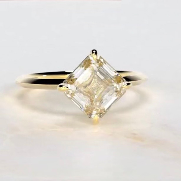 Asscher Diamond Ring with Compass Prongs | Engagement Rings NYC ...