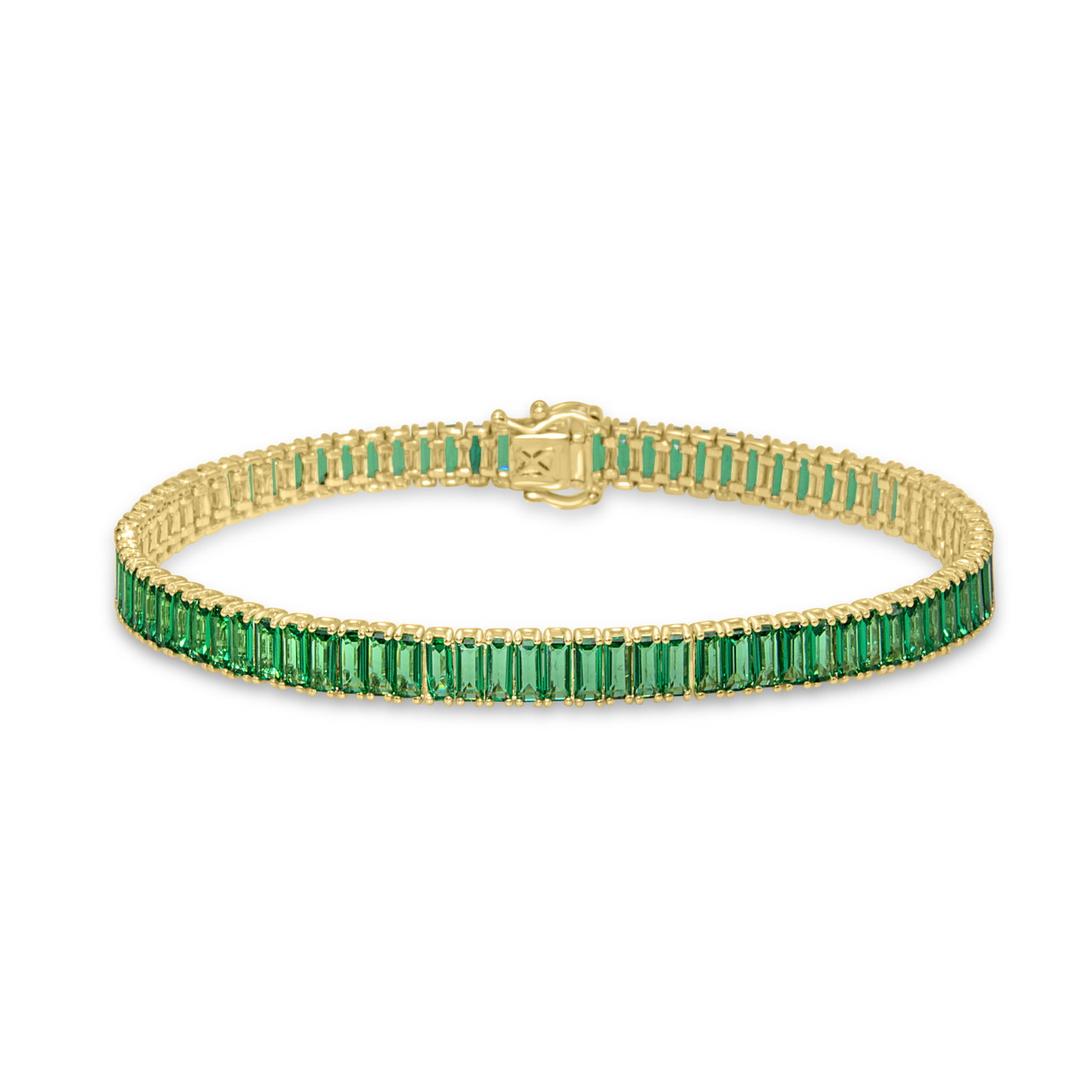 Tsavorite Garnet Baguette Tennis Bracelet | Green Gemstone Jewelry ...