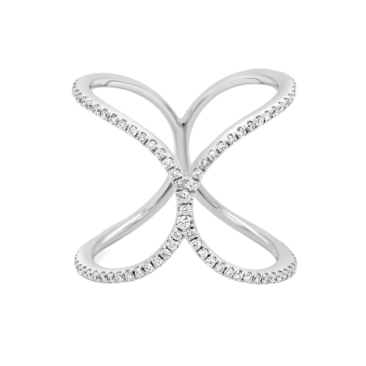 Open Swirl Design Ring | Everyday Diamond Ring | Casual Diamond Ring