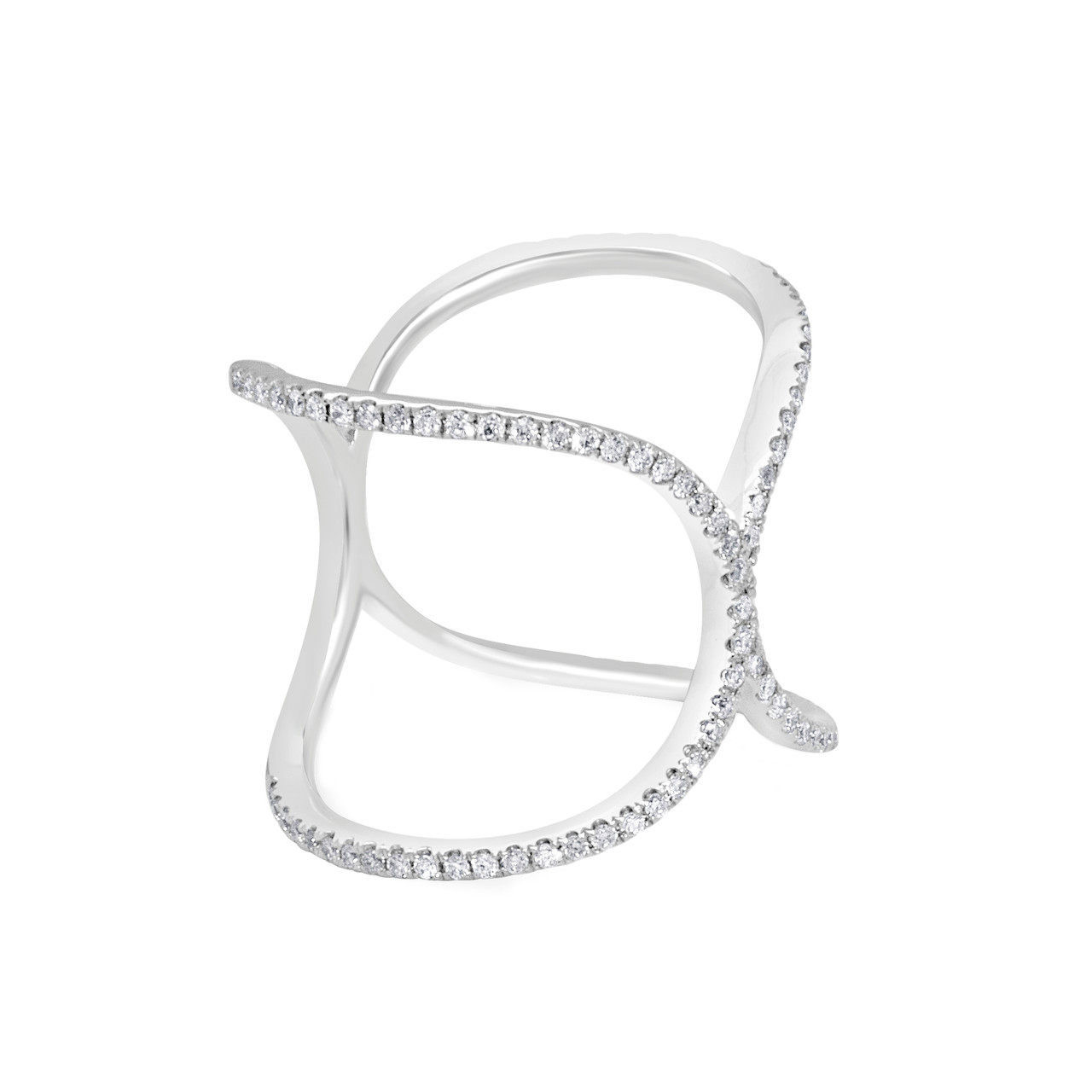 Open Swirl Design Ring | Everyday Diamond Ring | Casual Diamond Ring