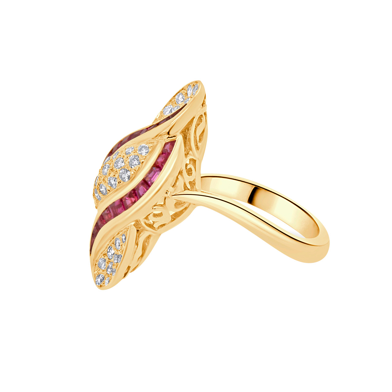 Ruby and Diamond Twist Ring | Ruby Jewelry NYC | Jewelry Sale NYC