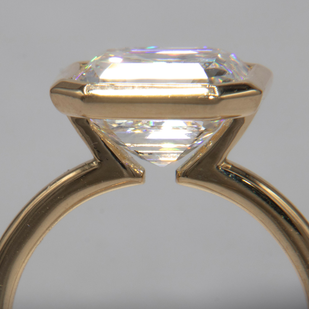 Square Bezel Set Diamond Ring | Diamond Engagement Rings NYC | Lab ...