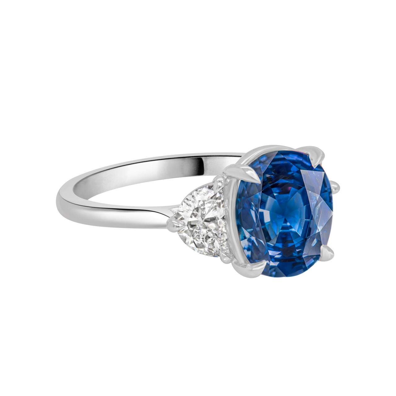 Three Stone Sapphire Ring | Sapphire Engagement Ring | Sapphire and ...