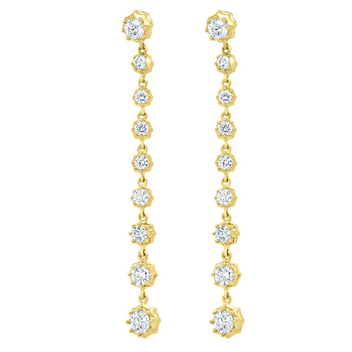 Graduated Diamond Line Earrings | Diamond Earrings NYC | Diamond ...