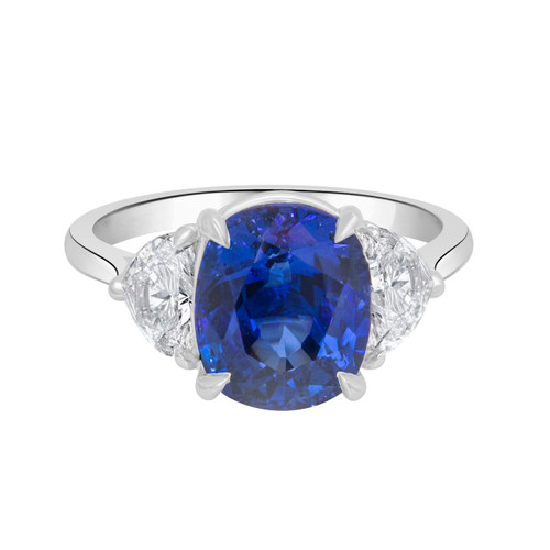 Three Stone Sapphire Ring | Sapphire Engagement Ring | Sapphire and ...