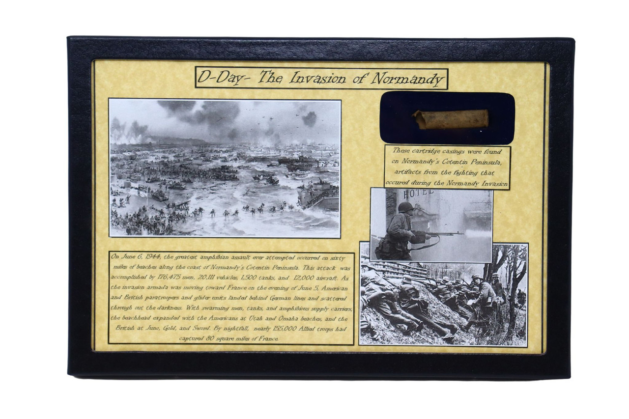 WW2 D-Day Casing from the Invasion of Normandy in Glass Top Display ...