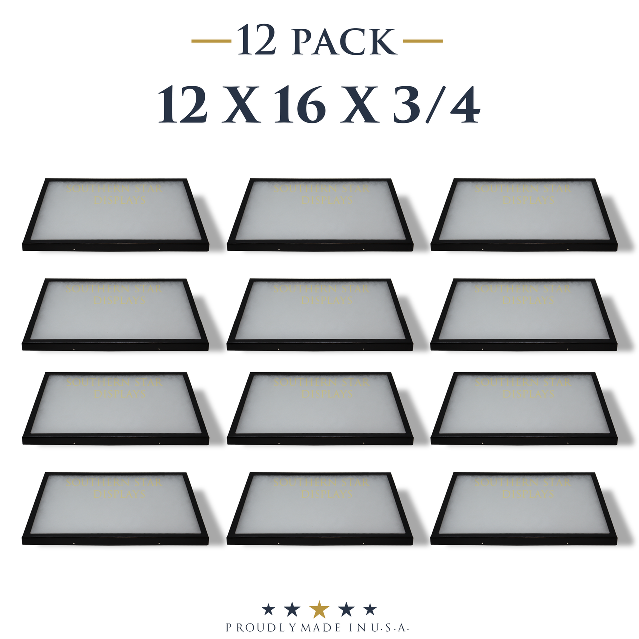 12 Pack of 12 x 16 x 3/4 Riker Display Cases - Southern Star Display Cases