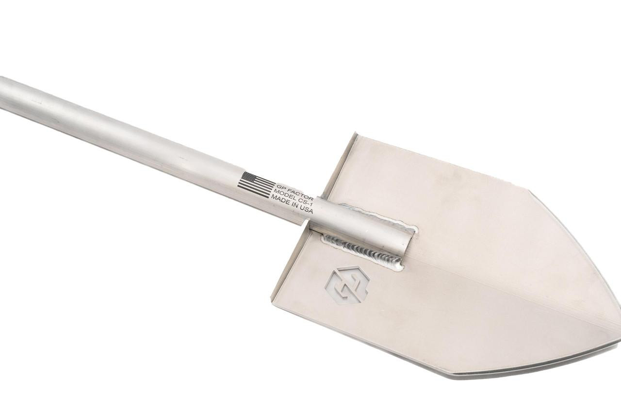 CS-1 Camp Shovel - One Piece - Raw Aluminum - OK4WD
