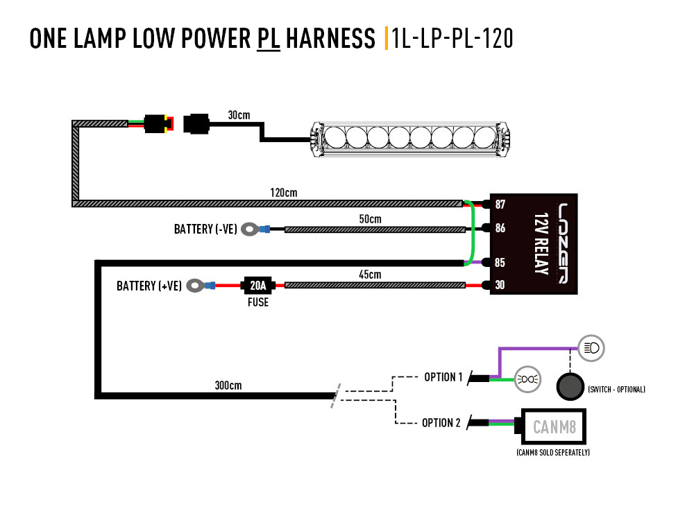 Single Lamp Harness Kit (3-pin Light, 12V) - OK4WD