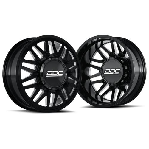 Dually Wheels Aftermath Black/Mill 22x8.25 8x210 SS Fronts For 11-25 ...