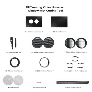 Zero Breeze DIY Venting Kit for Universal Window with Cutting Tool - OK4WD