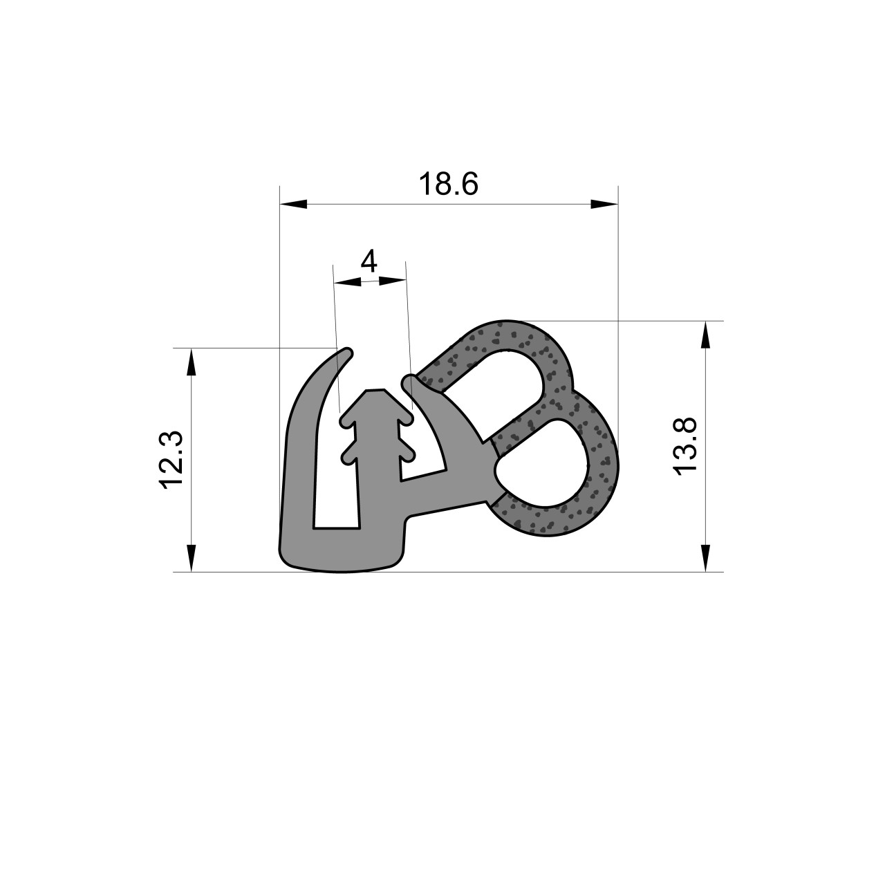 Caravan Door Seal with Sponge Side Bulb | CaravanSeals.co.uk
