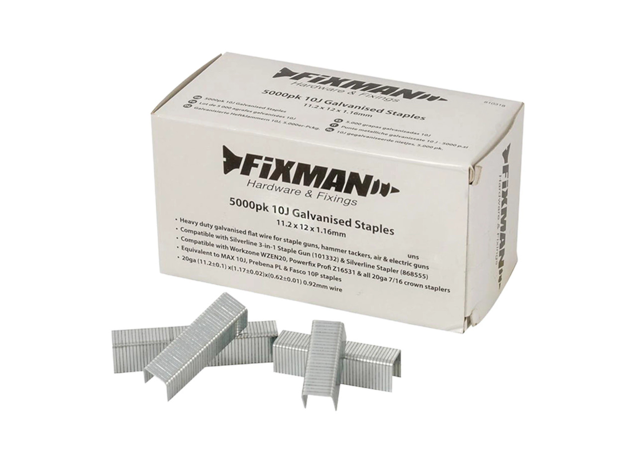 Fixman 10J Galvanised Staples (5000 Pack) | CaravanSeals