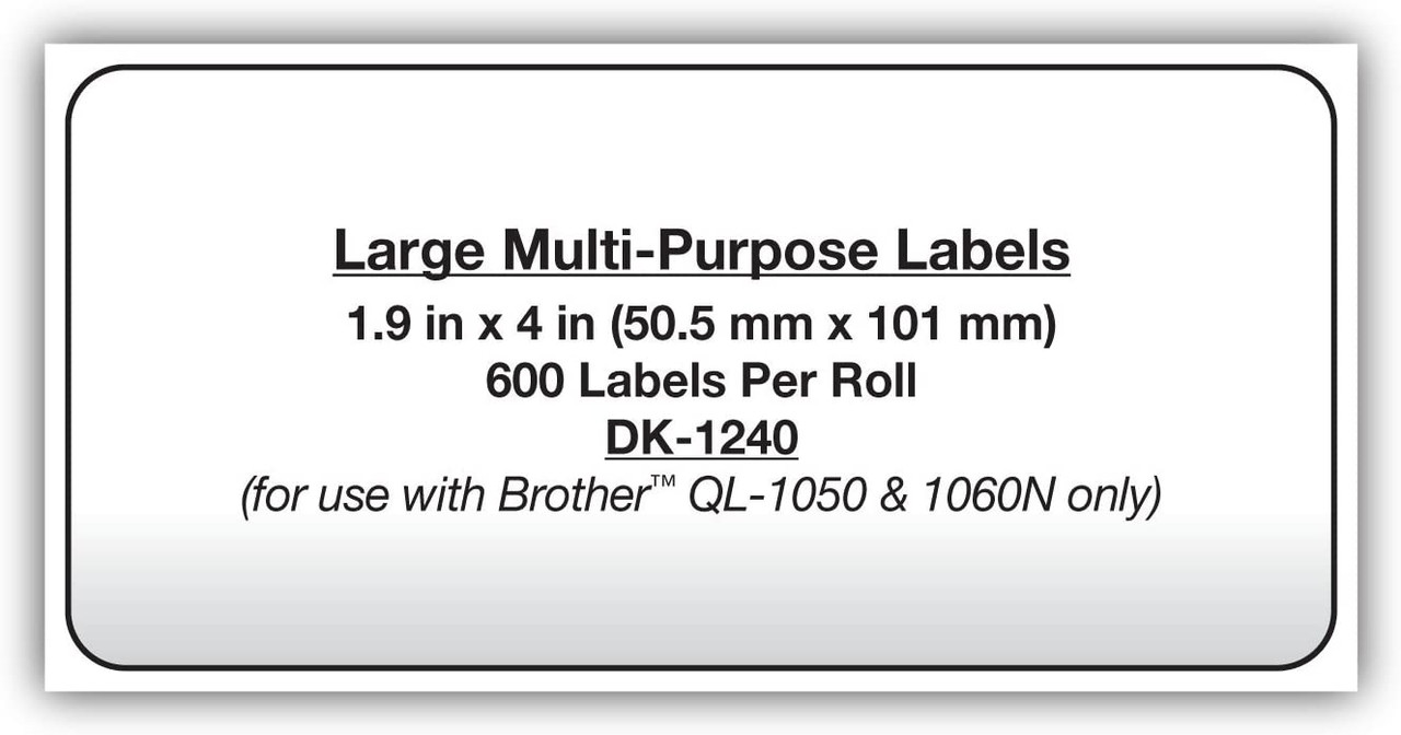 Brother DK1240 Large Multi-Purpose Labels 1.9 (50.5mm)