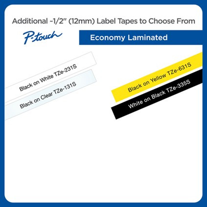 Brother TZe-631s Sample Tape | 12mm Black on Yellow P-touch Label