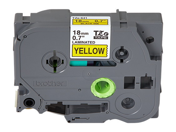 Brother TZe-641 3/4 Black On Yellow P-touch Tape - 0.7 18mm TZ641