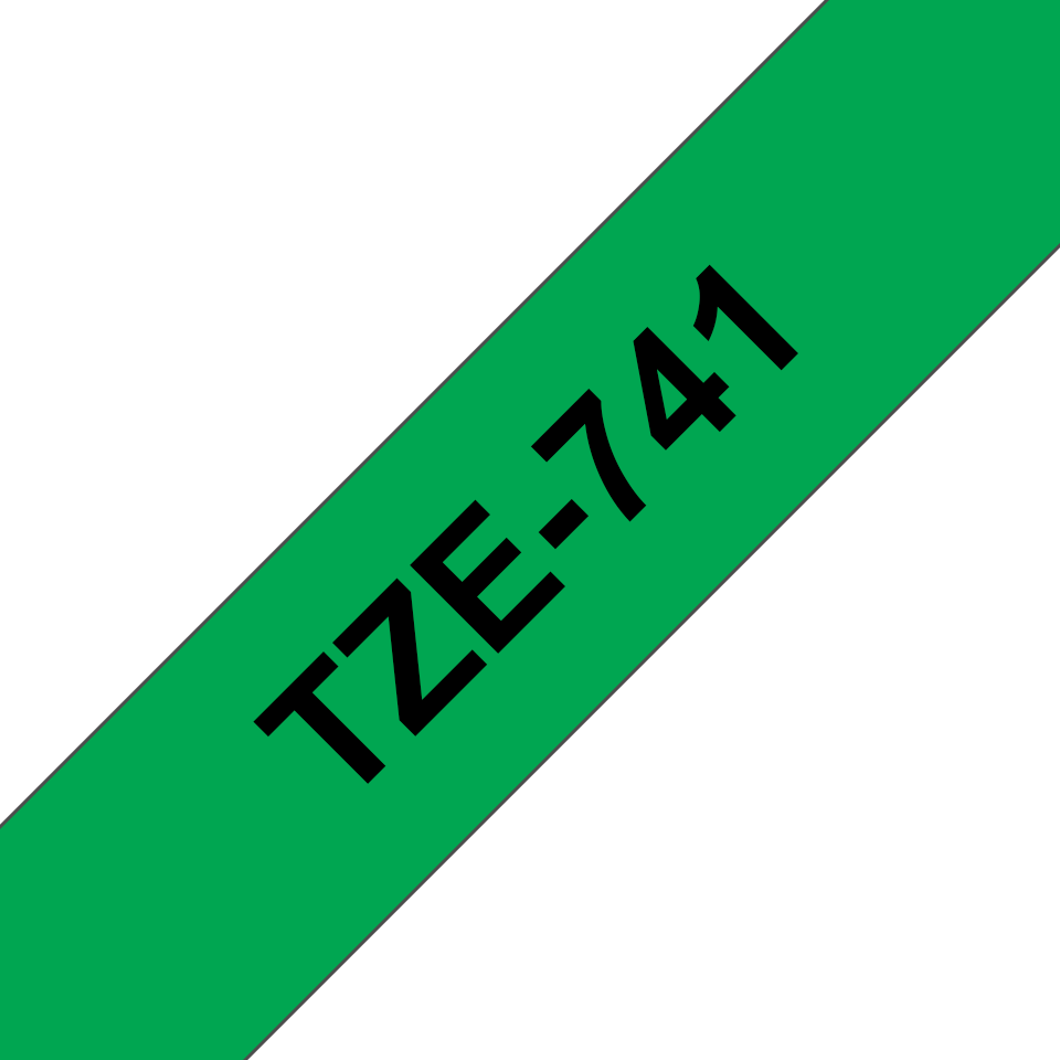 Brother TZe-741 3/4 Black On Green P-touch Tape - 0.7 18mm TZ741