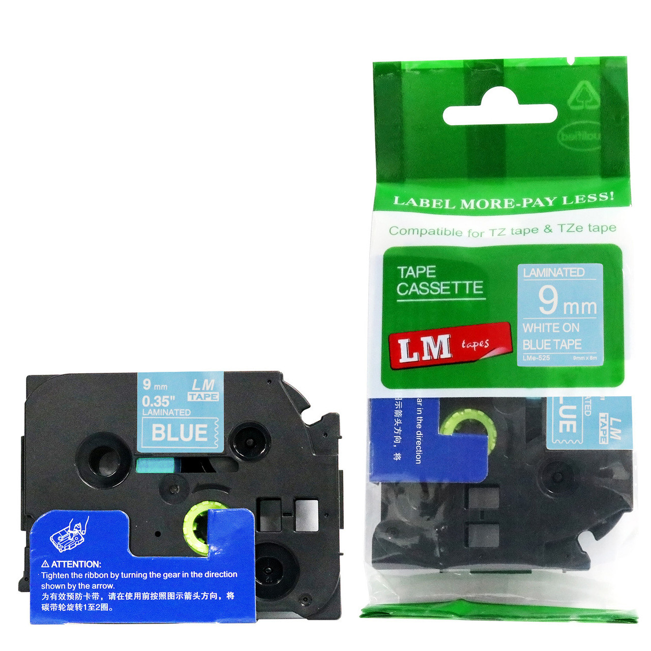 Brother TZe-221 P-touch White Tape 3/8 (0.35 9mm) TZ-221 Label Tape