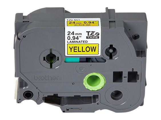 Brother TZe-651 1 Black On Yellow P-touch Tape - 24mm TZ651