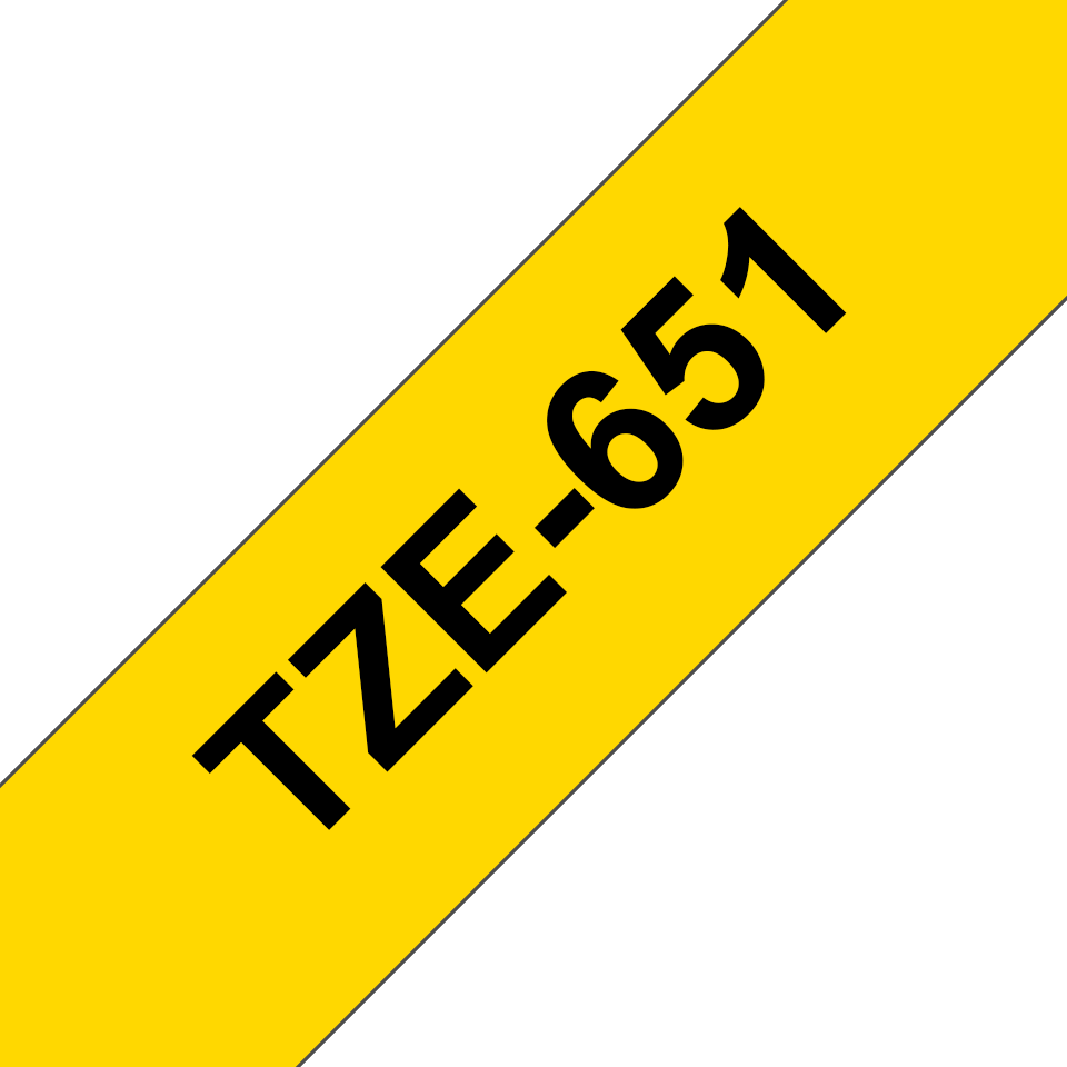 Brother TZe-651 1 Black On Yellow P-touch Tape - 24mm TZ651