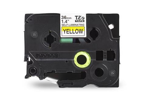 Brother TZe-SL661 36mm Black On Yellow Self Laminating Tape - TZESL661