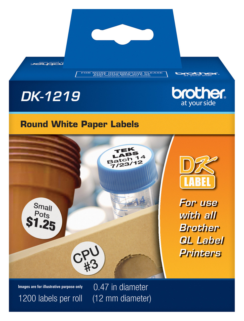 Brother DK1219 Small Round Labels 1/2 (12mm)