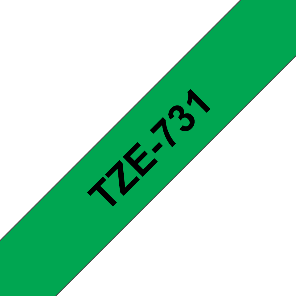 Brother TZe-731 1/2 Black on Green P-touch Tape 12mm TZe731 Ptouch