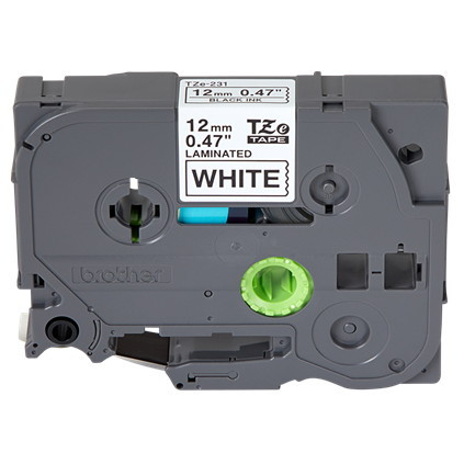 Brother TZe-231 P-touch Tape Black on White 1/2(0.47 12mm TZ-231)