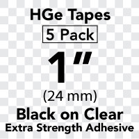 Brother HGES1515PK Black on Clear Extra-Strength Adhesive Label Tape (5 ...