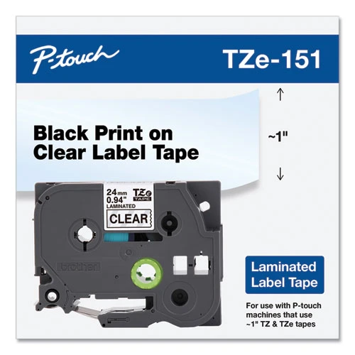 Brother TZe-151 1 Black On Clear P-touch Tape - 24mm TZ151