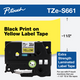 Brother TZe-S661 1.5 Black on Yellow Extra Strength Tape - 36mm TZS661
