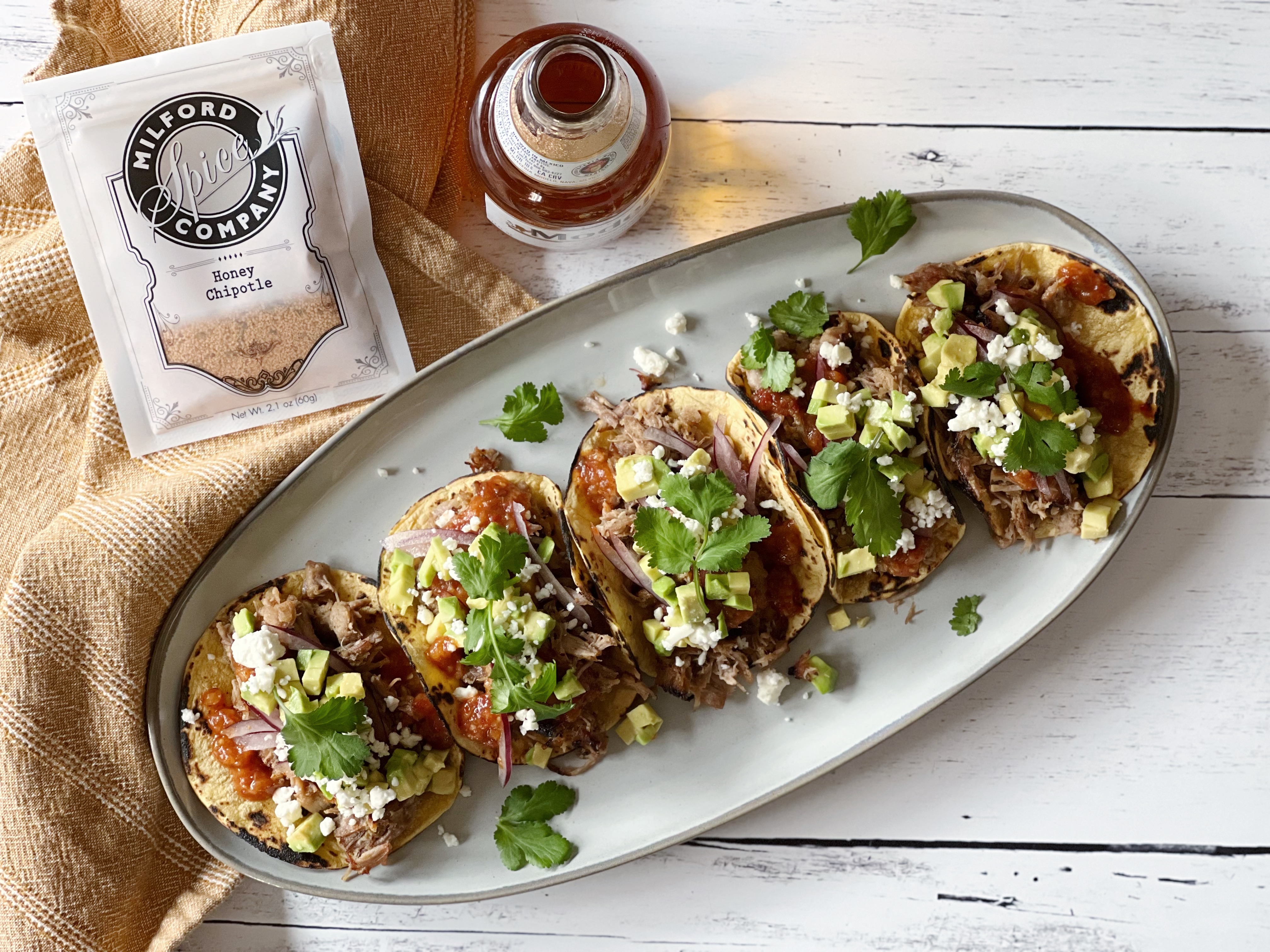 Honey Chipotle Carnitas Tacos - Milford Spice Company