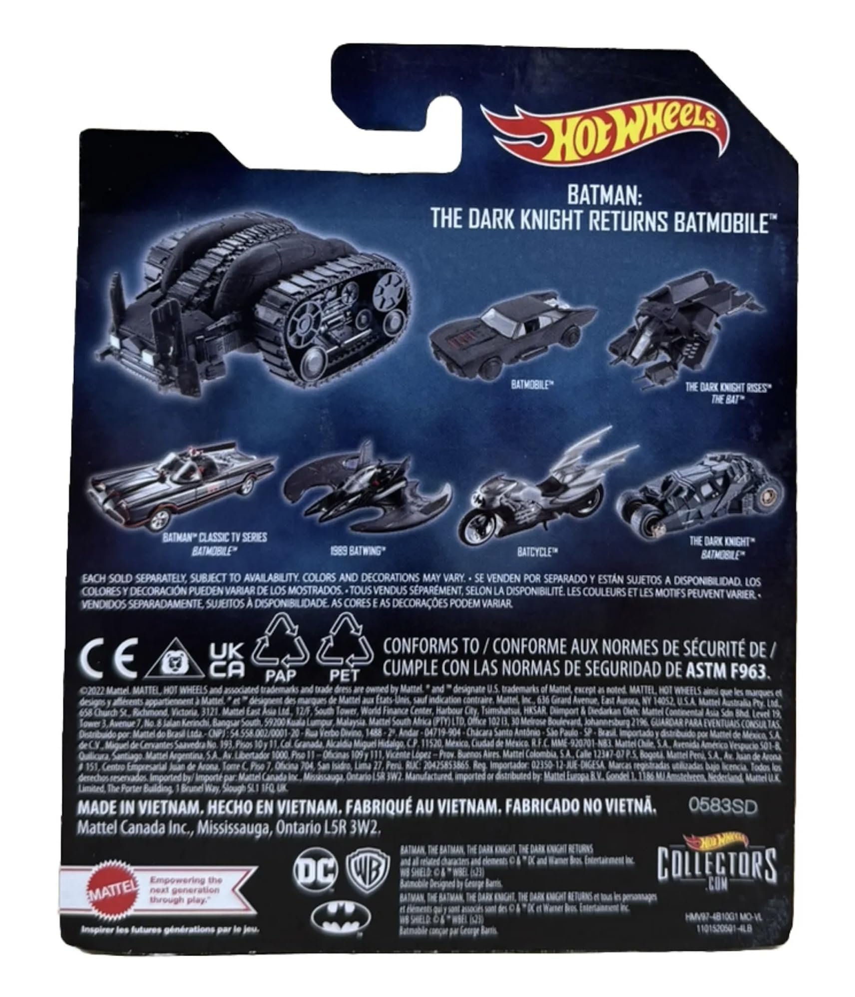 Hot Wheels Batman: The Dark Knight Returns Batmobile 1:50 Scale Bat ...