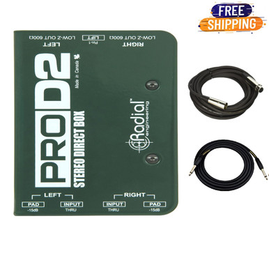 Radial Prod2 Passive 2 Channel Instrument Direct Box Passive Stereo Di ...