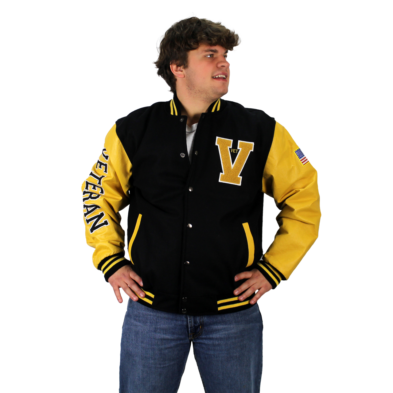 Officially Licensed - Vietnam Veteran Leather Varsity Jacket