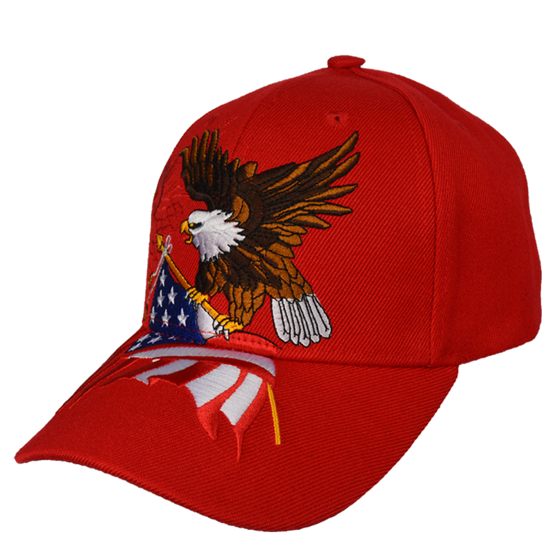 Officially Licensed - Embroidered Eagle Flag Red Cap