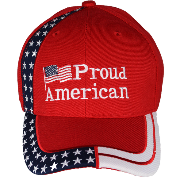 Officially Licensed - Red Embroidered Proud American Cap