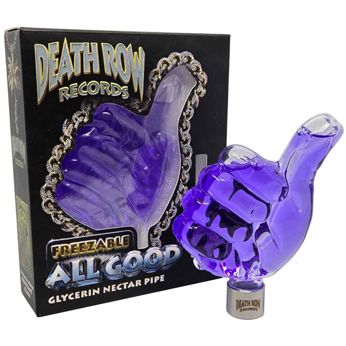 Death Row Records 4" Freeze Thumbs Up Nectar Pipe with Screw Tip