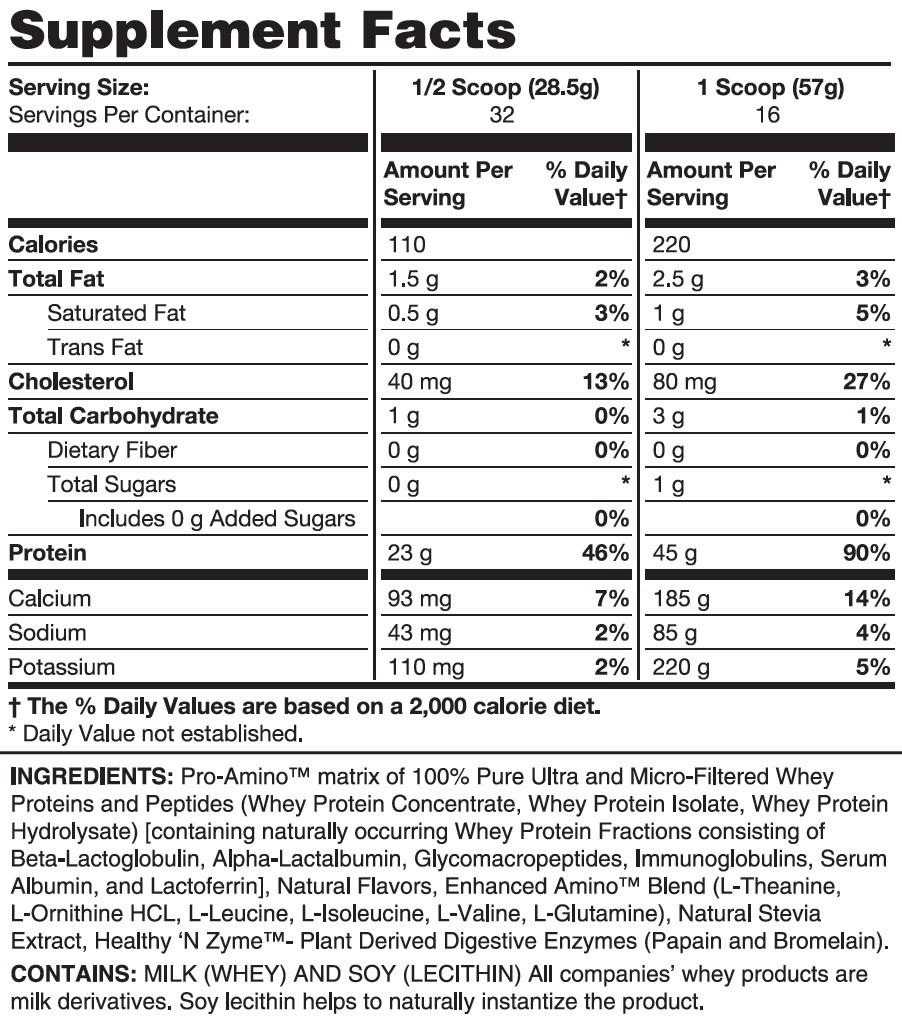 Healthy ‘N Fit® 100% Whey Pro-Amino™ v2.0 – Vanilla | Advanced Whey ...
